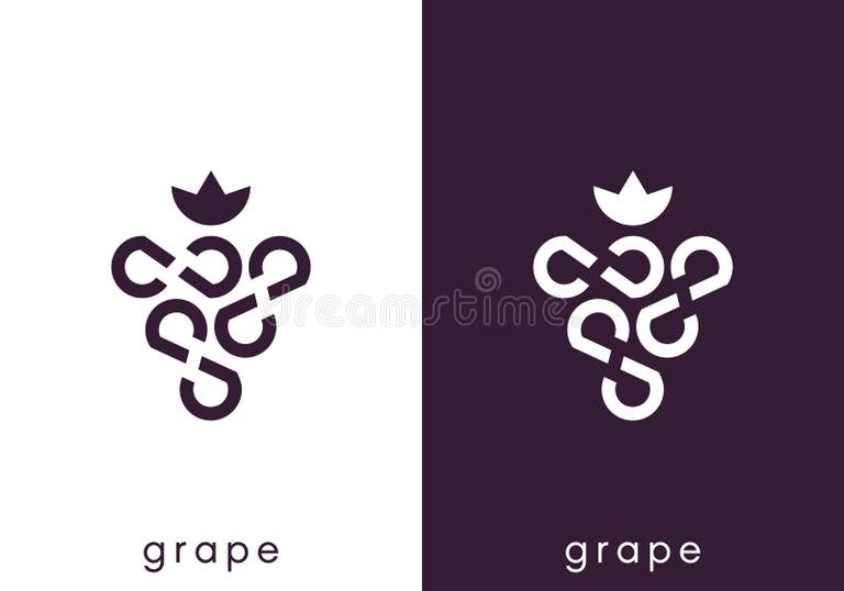 Simple Creative Grape Logo Design Vector Stock Vector - Illustration of ...