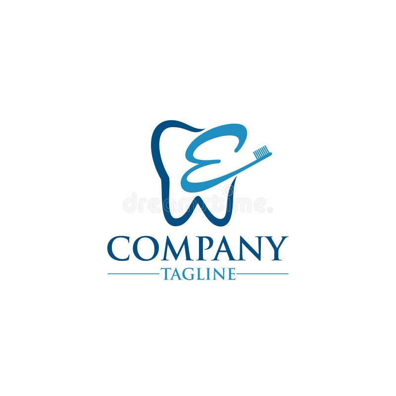 Simple and Creative Letter E Toothbrush Dental Logo Template Stock ...