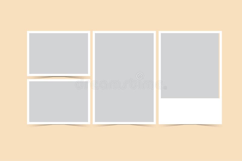 Simple Creative Photo Collage Design Mockup Stock Vector - Illustration ...
