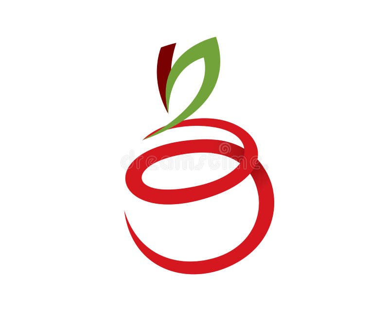 Simple Red Apple and Fruit Symbol Silhouette Stock Vector ...