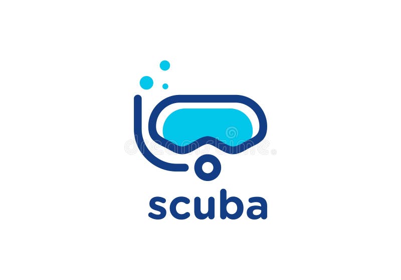 Simple Creative Scuba Diving Logo Design Vector Stock Illustration ...
