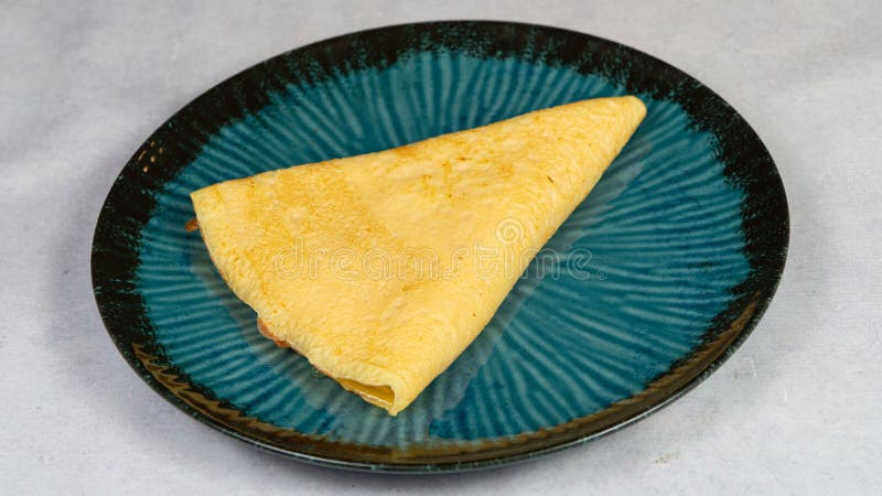 Simple crepe on plate stock image. Image of flour, vanilla - 255756895