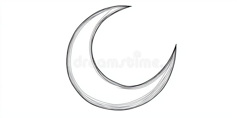 A Simple Crescent Moon Illustration with a Textured Look, Perfect for a ...