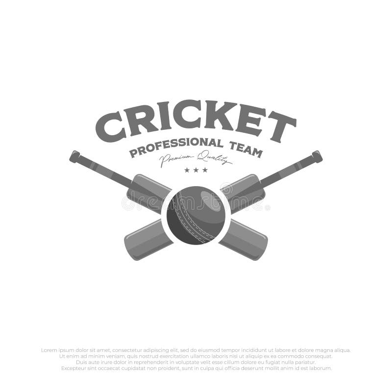 Simple Cricket Logo Template with X Symbol. Cricket Ball and Bat Vector ...