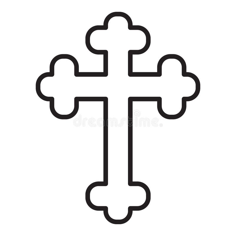 Simple cross icon stock vector. Illustration of religious - 258091933