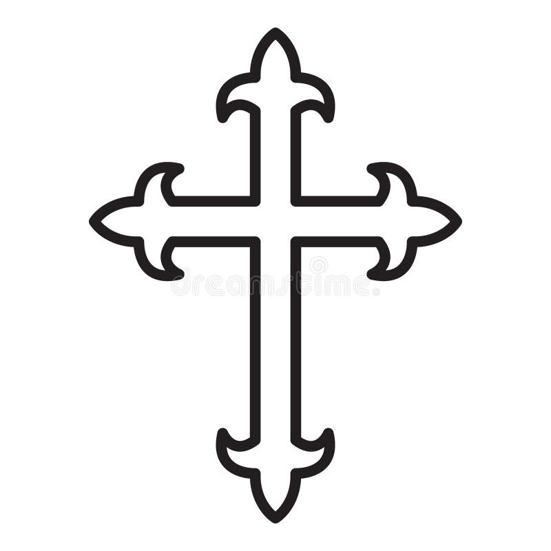 Simple cross icon stock vector. Illustration of vector - 258091936