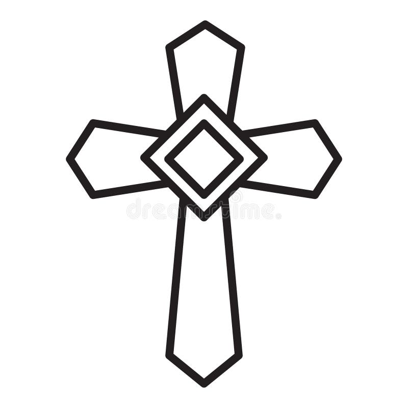 Simple cross icon stock vector. Illustration of vector - 258091936