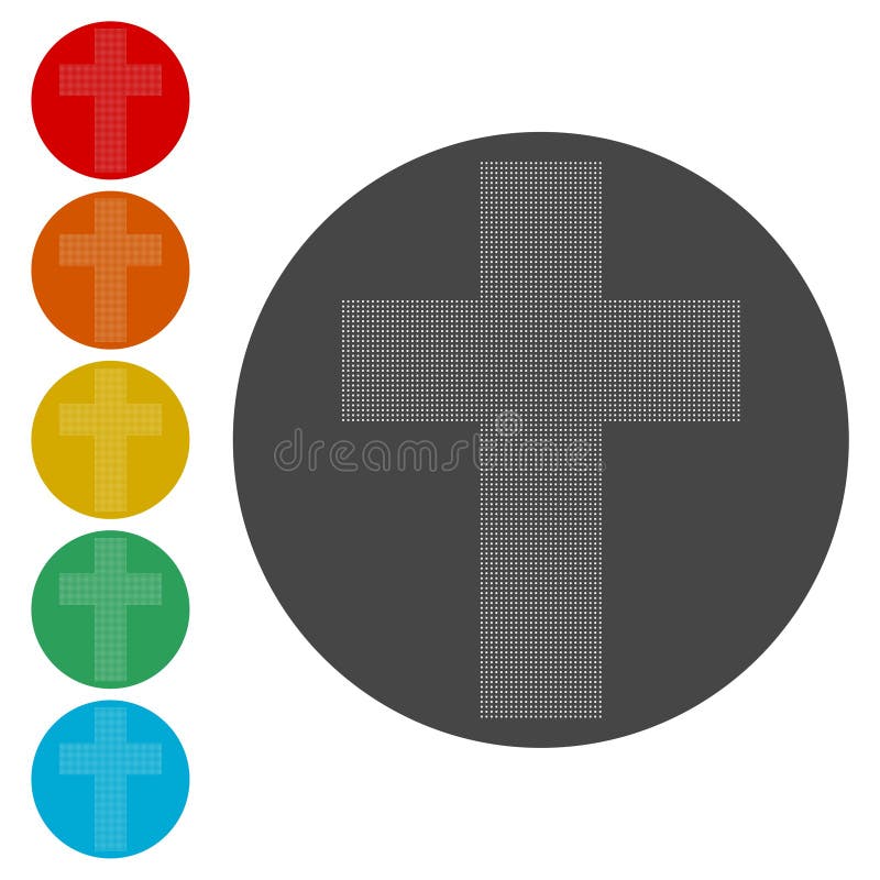 Simple Cross Icon, Color Set Stock Vector - Illustration of health ...