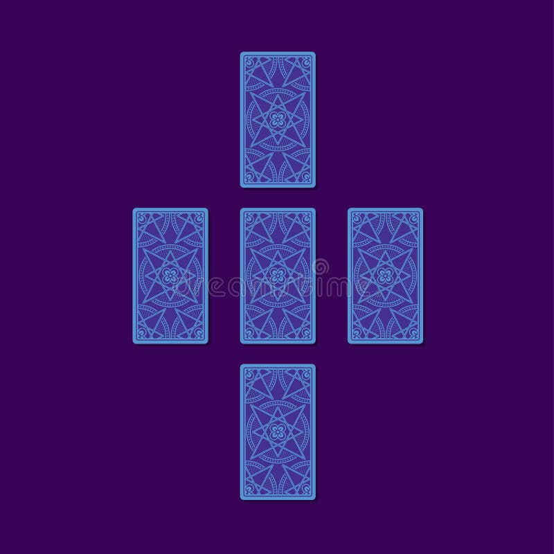 Simple Cross Tarot Spread. Tarot Cards Back Side Stock Vector ...