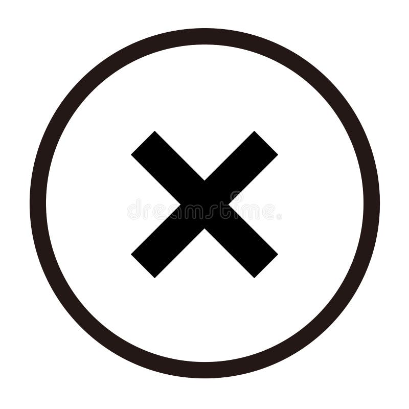 Simple Crossmark Icon in Black. Stock Vector - Illustration of icon ...