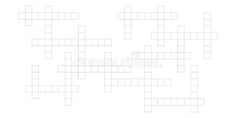 Simple Crossword Grid Template with Empty Boxes. Fun and Educational ...