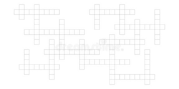 Simple Crossword Grid Template with Empty Boxes. Fun and Educational ...