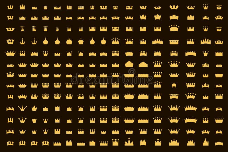 Simple crown big set stock vector. Illustration of element - 99914665