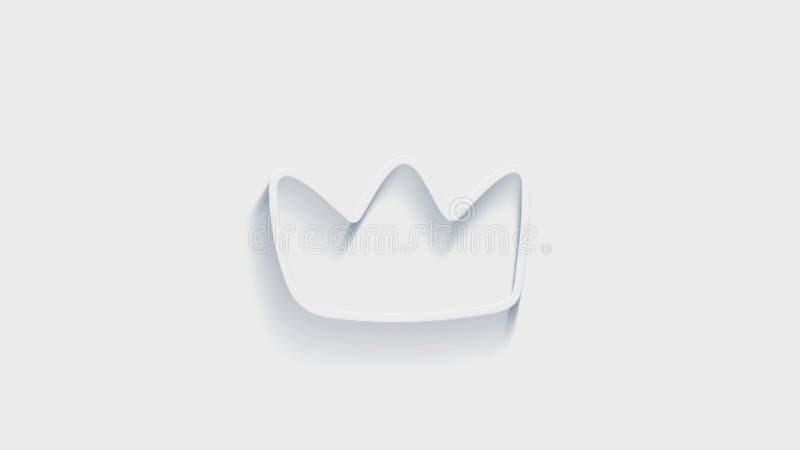 Simple Crown Icon. White Icon with Shadow on Transparent Background ...