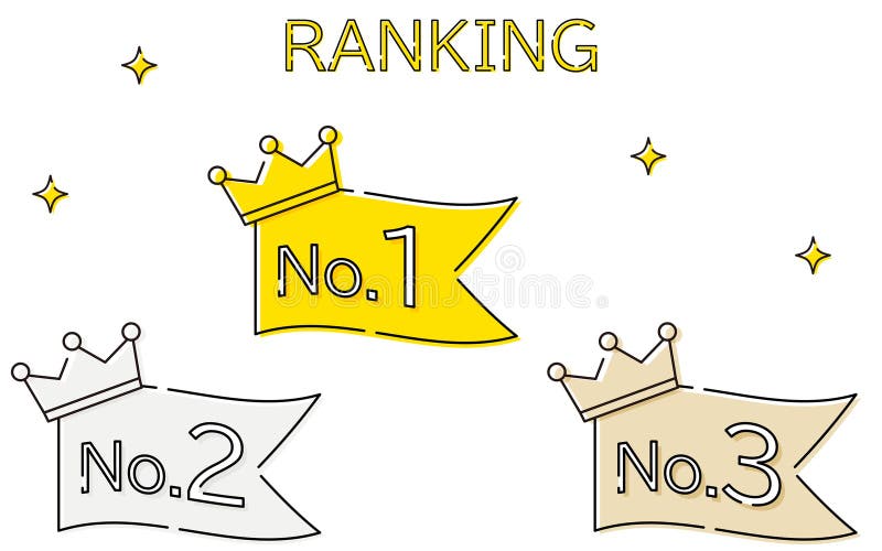 Simple Crown and Label Ranking Icon Set, 1st To 3rd Place Stock Vector ...
