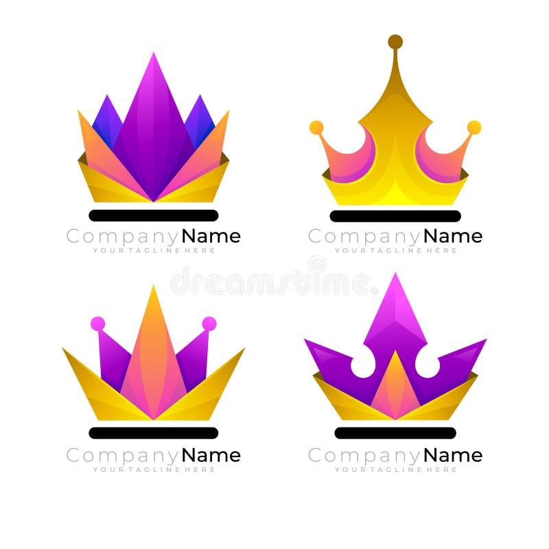 Simple Crown Logo and Colorful Design, King Logos Stock Vector ...