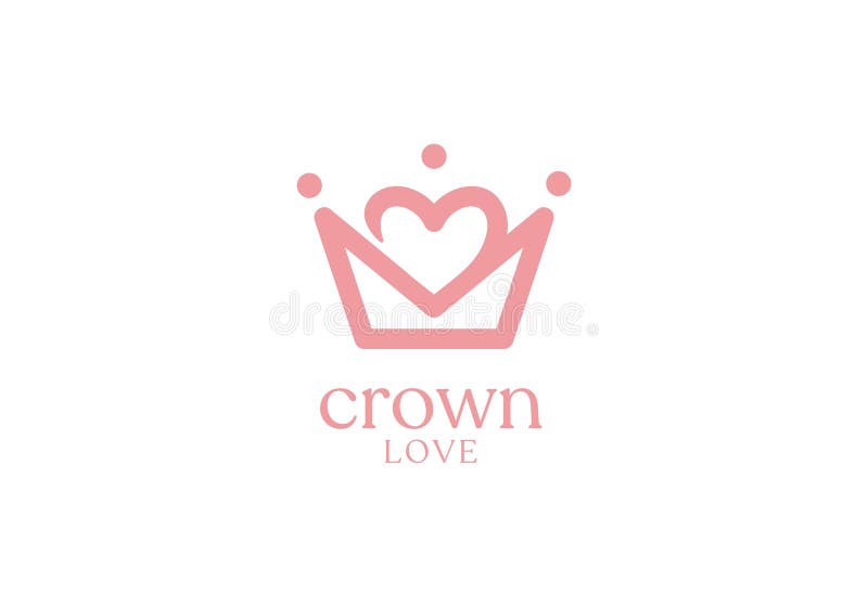 Simple Crown Love Heart Logo Design Stock Illustration - Illustration ...