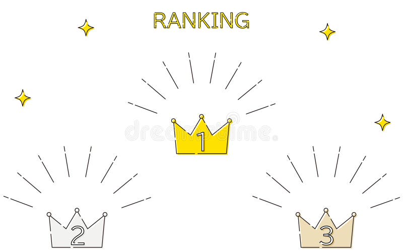 Simple Crown Ranking Icons Set, 1st To 3rd Place Stock Vector ...