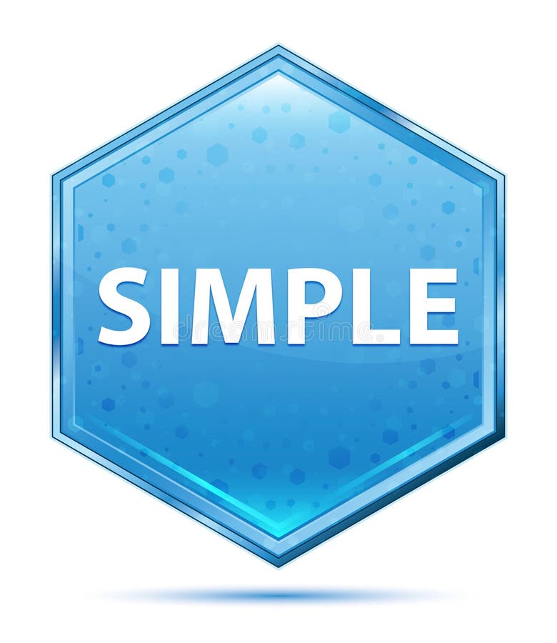 Simple Crystal Blue Hexagon Button Stock Illustration - Illustration of ...