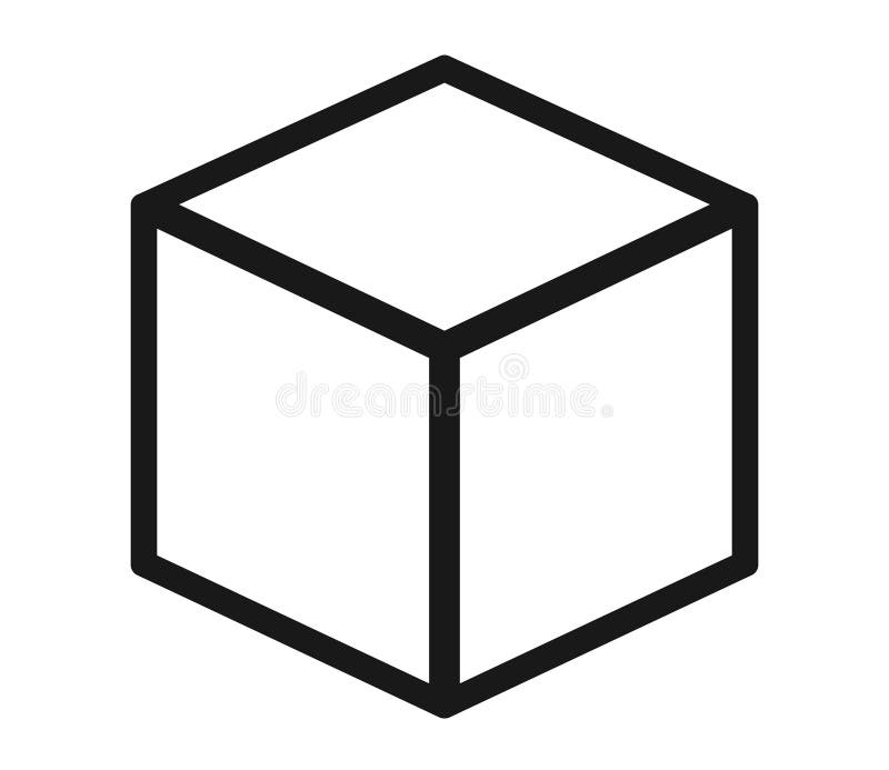 Simple Cube Vector Line Icon Stock Vector - Illustration of rectangle ...