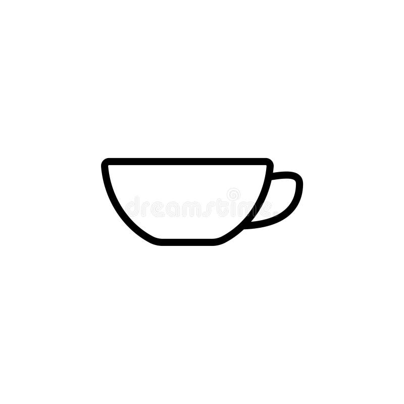 Simple Cup Icon on White Background. Stock Vector - Illustration of ...