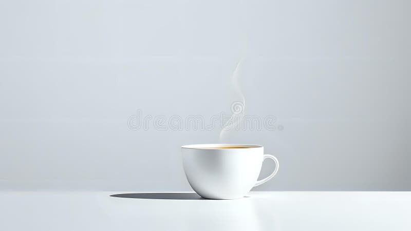 Simple Cup of Tea Elegantly Placed on a Clean White Background Stock ...