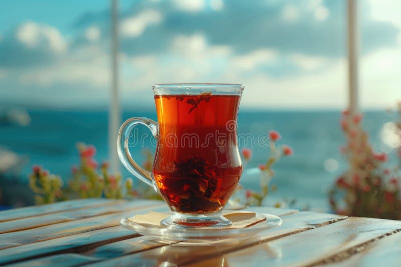A Simple Cup of Tea on a Rustic Table. Suitable for Various Lifestyle ...