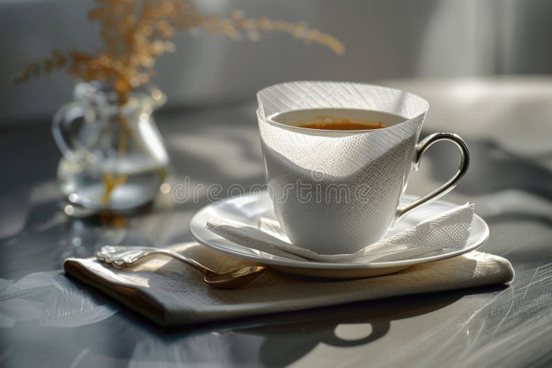 A Simple Cup of Tea on a Saucer, Suitable for Various Design Projects ...