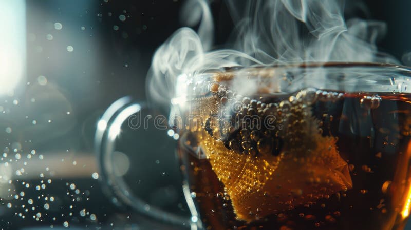 A Simple Cup of Tea with Steam Rising Stock Image - Image of warm ...