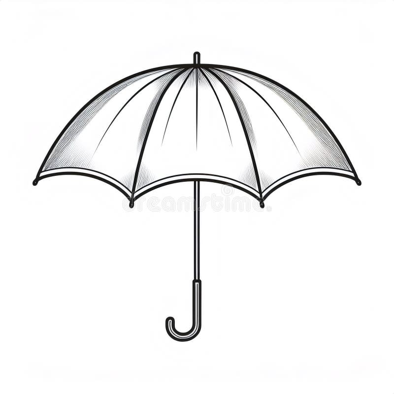 Simple Curved Canopy with a Handle, Offering Protection from Rain or ...