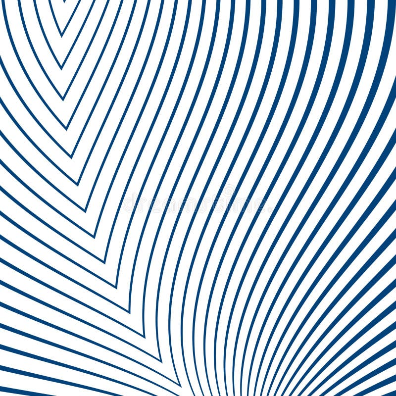Simple Curved Line Stripes in Blue on a White Background. Geometric ...