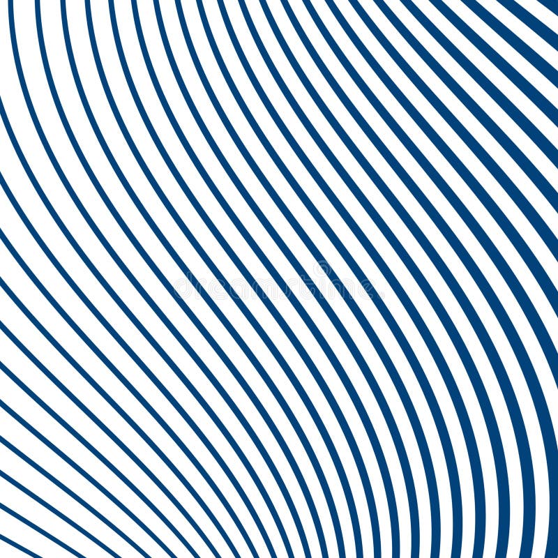 Simple Curved Line Stripes in Blue on a White Background. Geometric ...