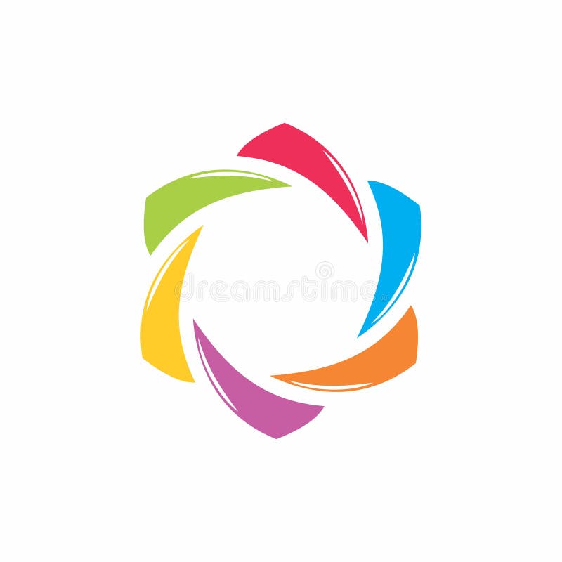 Simple Curves Rotation Colorful Geometric Logo Vector Stock Vector ...