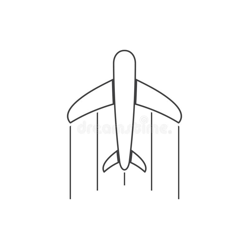 Simple Cute Airplane Thin Line Art Symbol Icon Vector Stock Vector ...
