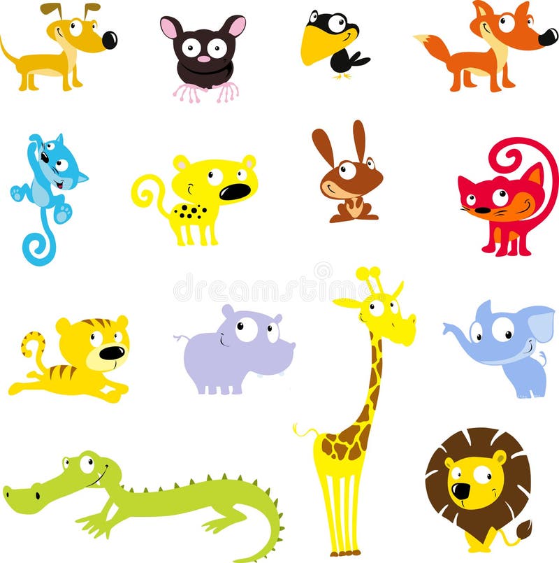 Simple Vector Animals Cartoon - Amphibians, Reptiles and Other Stock ...