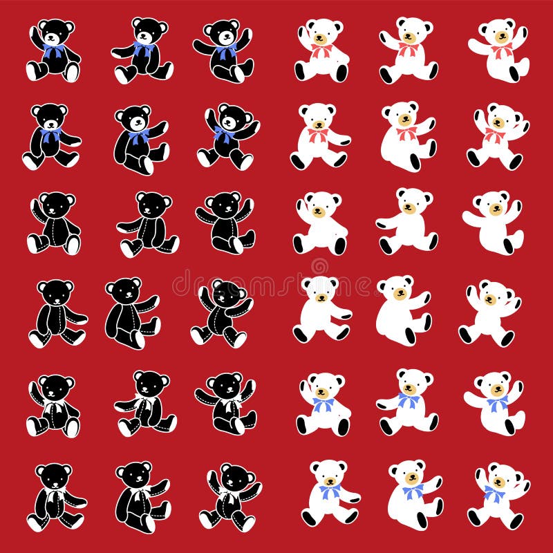 Simple and Cute Bear Illustration Material Collection, Stock Vector ...