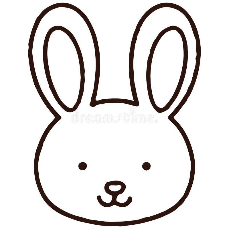 Simple and Cute Bunny Line Art Stock Vector - Illustration of lovely ...