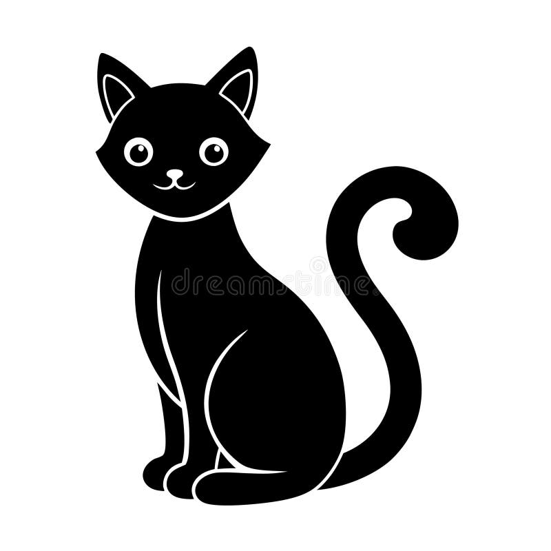 A Simple Cute Cat Icon Vector Illustration Vector Design Setting Stock ...