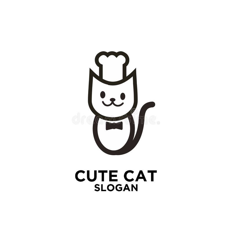 Cute Chef Cat, Pet Chef Vector Logo Icon Design Stock Vector ...