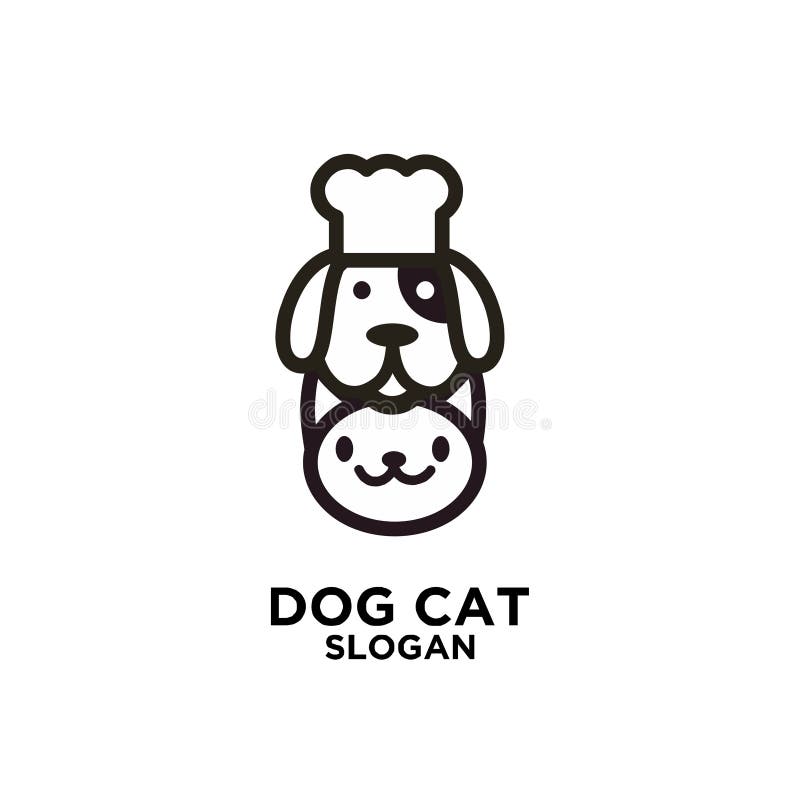Cute Dog Cat Chef Vector Logo Icon Design Stock Vector - Illustration ...