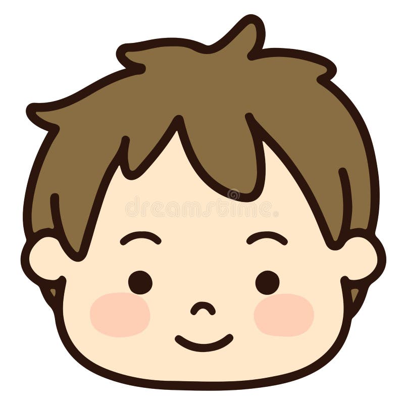 Simple and Cute Face of a Boy Smiling Stock Vector - Illustration of ...