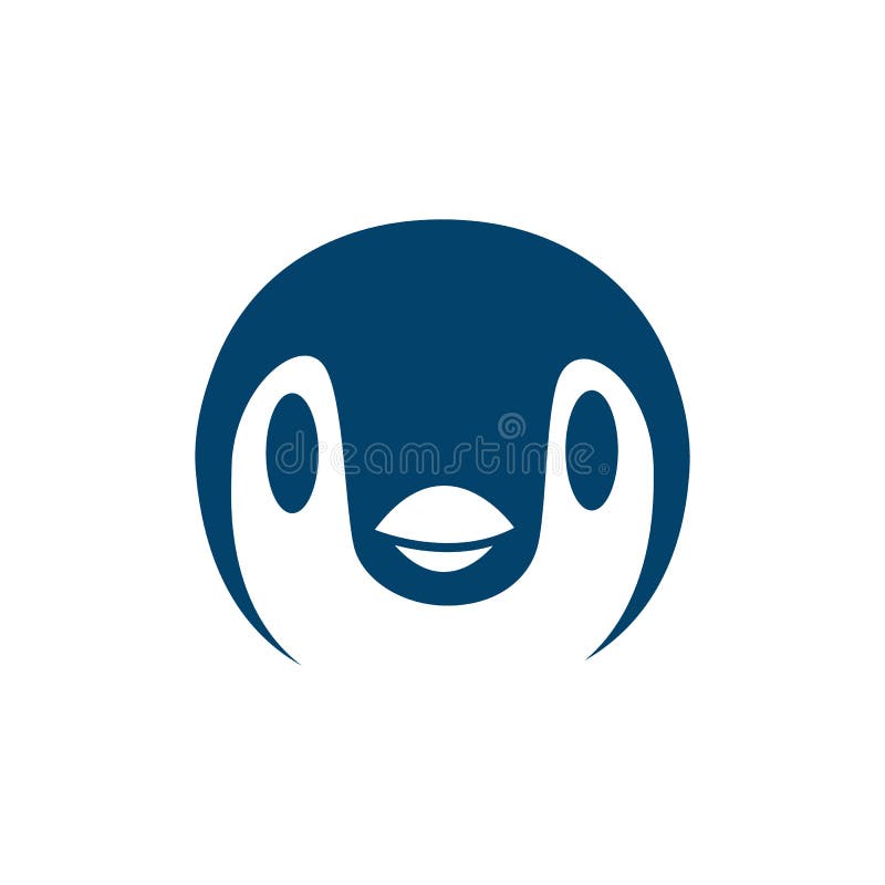 Simple Cute Face Penguin Logo Design Vector Symbol Illustration Stock ...