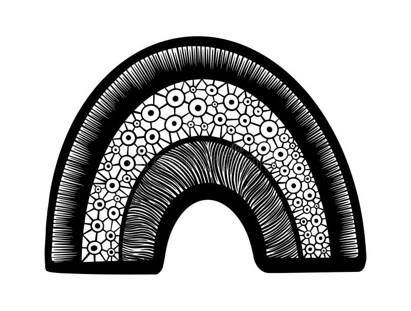 Simple and Cute Hand Drawn Rainbow with Patterns Stock Vector ...