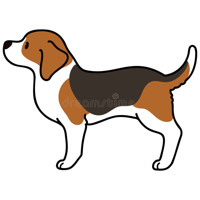 Simple and Cute Illustration of Beagle in Side View Stock Vector ... Simple and Cute Illustration of Beagle in Side View Stock Vector ...