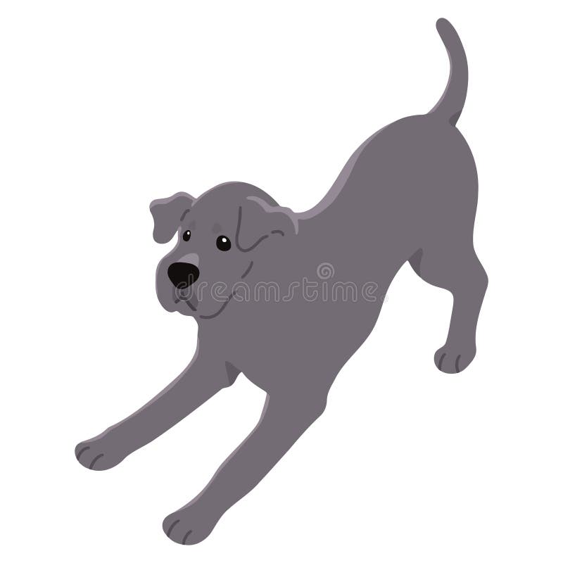 Simple and Cute Playful Great Dane Illustration Flat Colored Stock ...