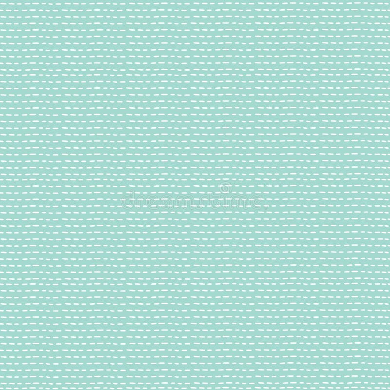 Simple Cute Seamless Pattern. White Stitches on Blue Background. Pastel ...