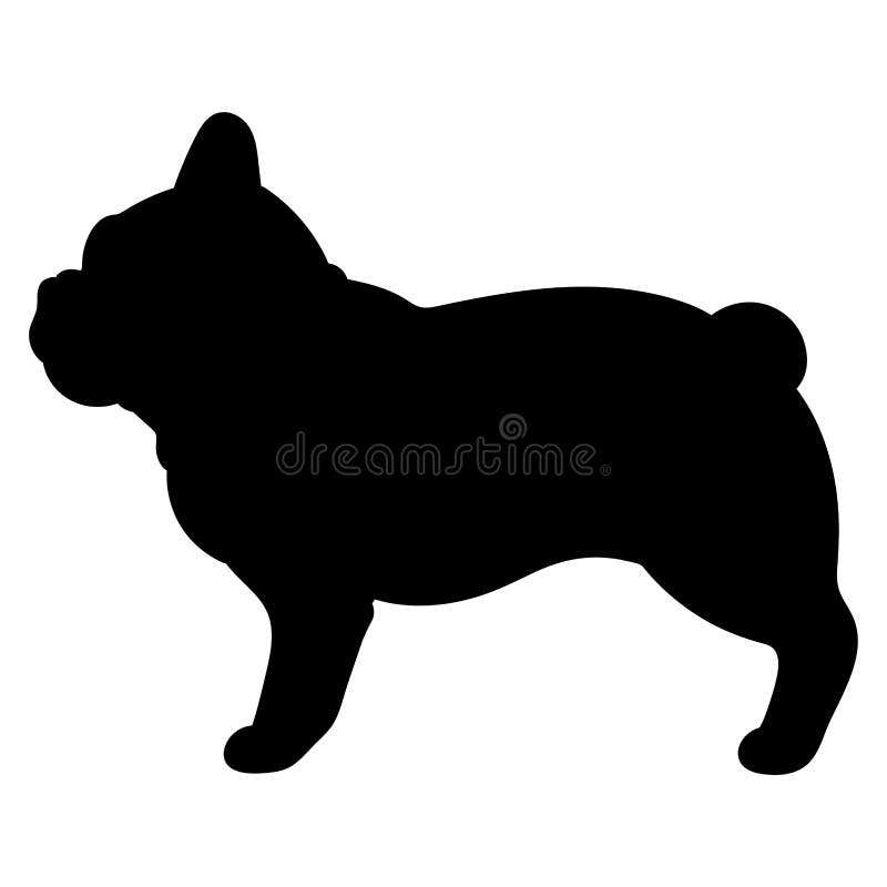 Simple and Cute Silhouette of French Bulldog in Side View Stock Vector ...