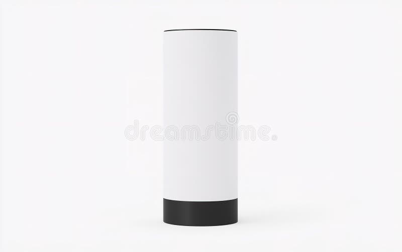 Simple Cylindrical Object with a Matte White Surface and Black Base ...