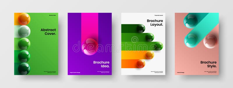 Simple 3D Balls Banner Layout Bundle Stock Vector - Illustration of ...