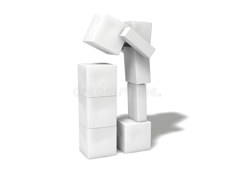 Simple 3d cubic character stock illustration. Illustration of shapes ...